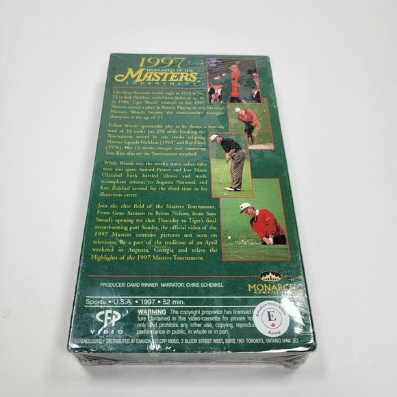 Media | 1997 Masters Tournament Highlights New Sealed Vhs Watermark ...